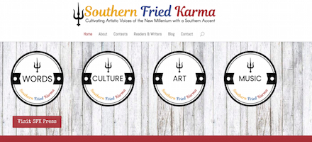 Home page for the Southern Fried Karma Press website – The Woven Tale Press