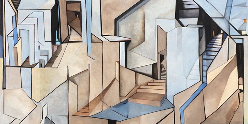 JT Thompson, Labyrinth XV. Oil on canvas, 47″ X 67″ – The Woven Tale Press